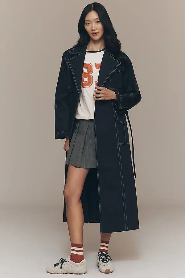 ALIGNE Belted Organic Cotton Trench Coat