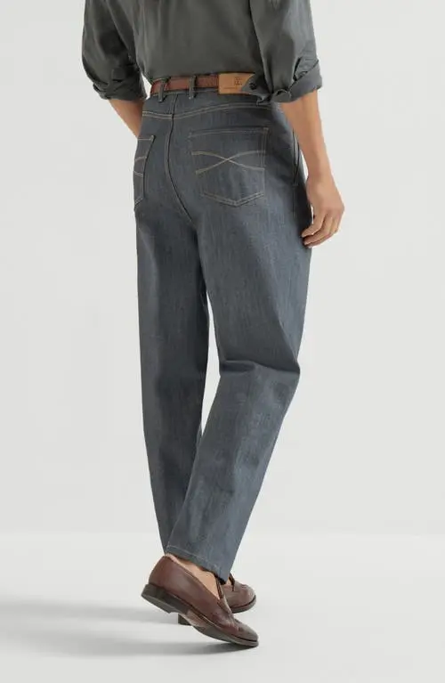 Brunello Cucinelli Comfort Denim Trousers - Medium Grey