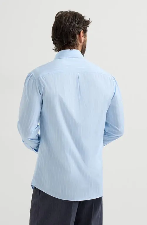 Brunello Cucinelli Button-down Collar Shirt - Azure