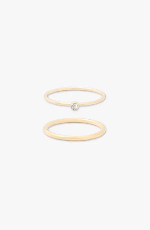 CUFFED BY NANO April Birthstone Stacking Ring Set - Gold