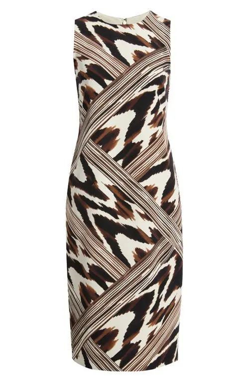 Anne Klein Printed Sleeveless Midi Dress