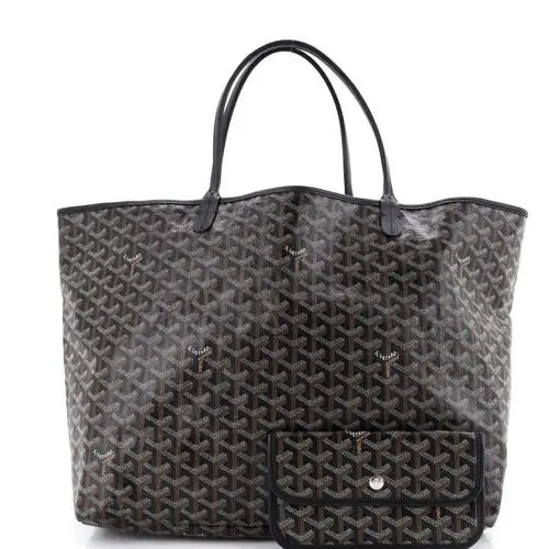 Goyard Saint Louis Tote Coated Canvas Gm - Black
