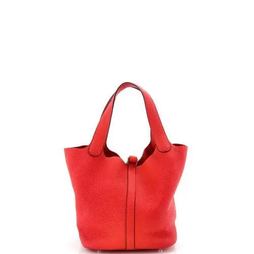 Hermès Picotin Lock Bag Clemence Mm - Rouge Tomate