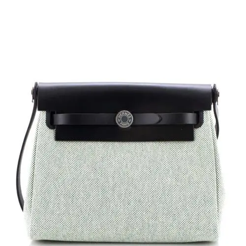 Hermès Herbag Zip Toile And Leather 20 - Black