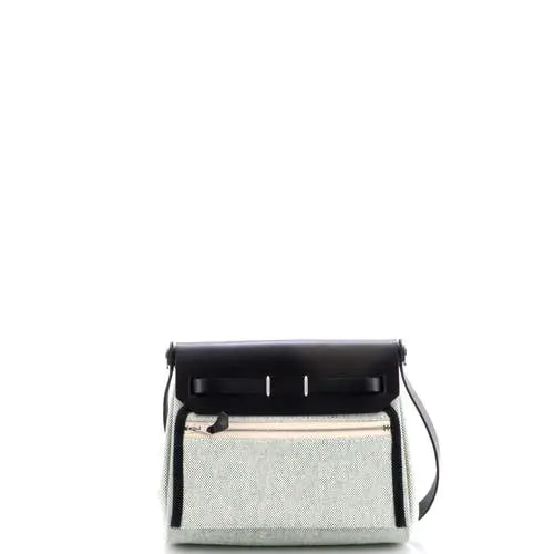 Hermès Herbag Zip Toile And Leather 20 - Black