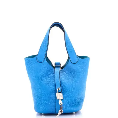 Hermès Picotin Lock Bag Clemence Pm - Blue