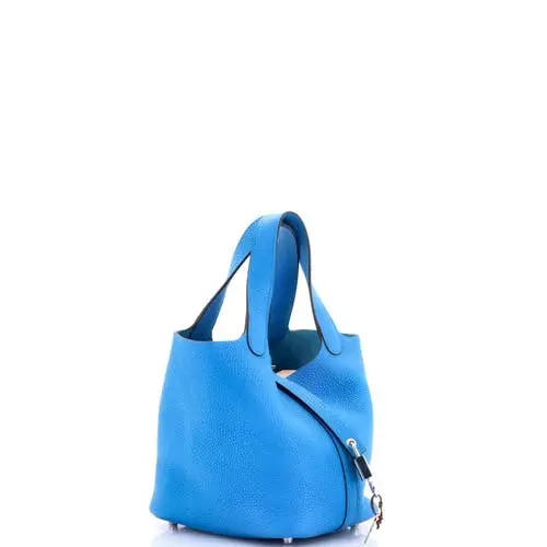 Hermès Picotin Lock Bag Clemence Pm - Blue