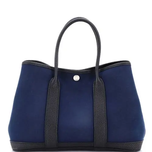 Hermès Garden Party Tote Toile And Leather 30 - Blue