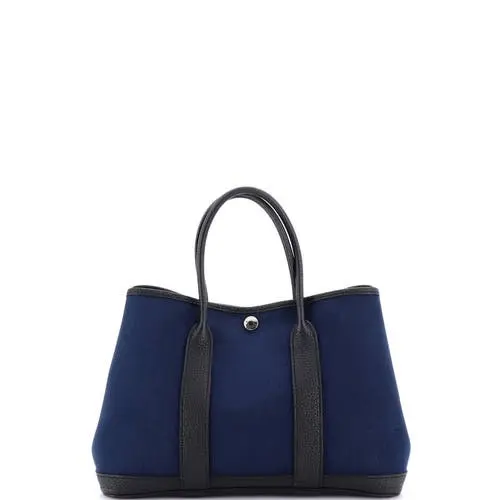 Hermès Garden Party Tote Toile And Leather 30 - Blue