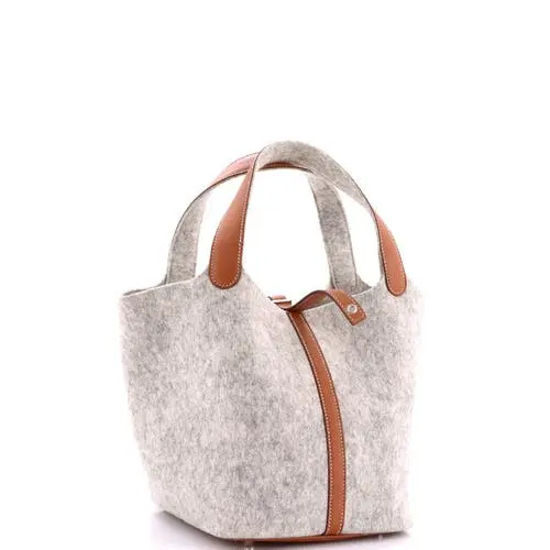 HERMES Picotin Lock Bag Felt With Leather Pm