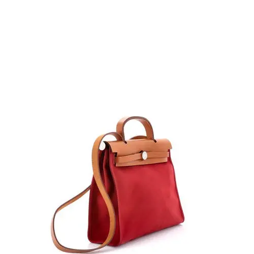 Hermès Herbag Zip Leather And Toile 31 - Red