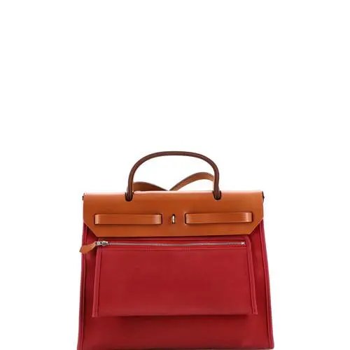 Hermès Herbag Zip Leather And Toile 31 - Rubis