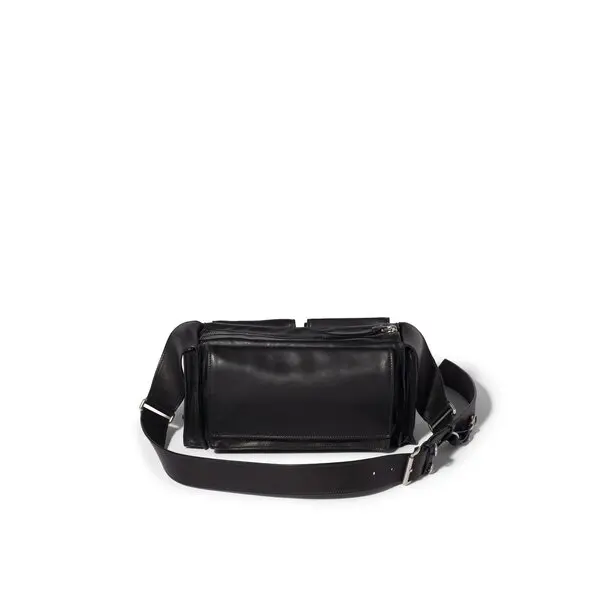 Miu Miu Utilitiare Nappa Leather Shoulder Bag - Black