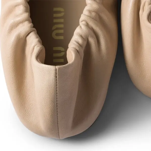 Miu Miu Ruched Nappa Leather Loafers