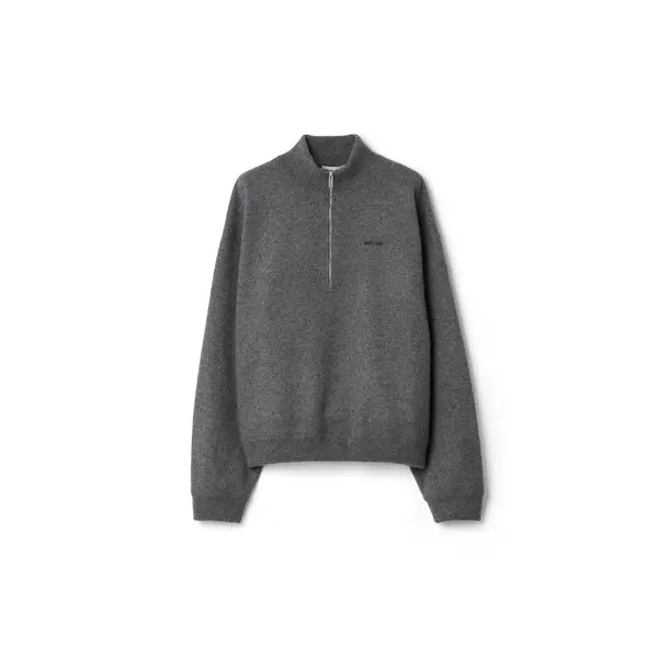 Miu Miu Cashmere And Jersey Zipper Sweater