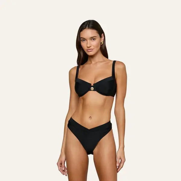 L'Agence Ashleigh Bikini Bottom - Black