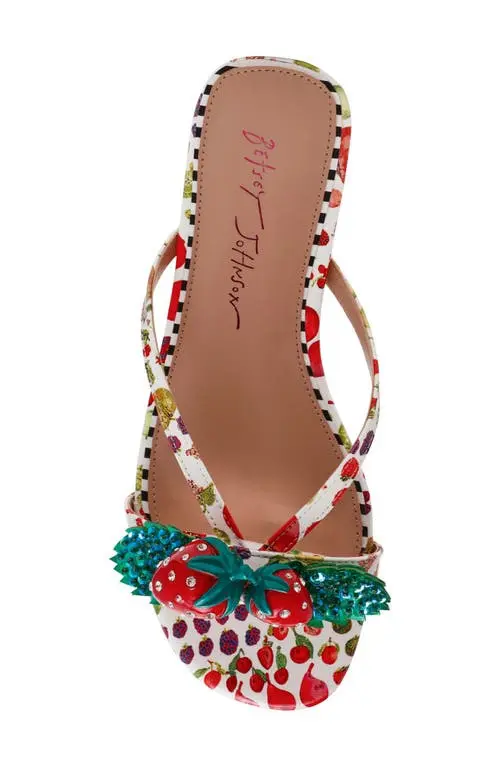 Betsey Johnson Garrik Strappy Sandal - White Multi