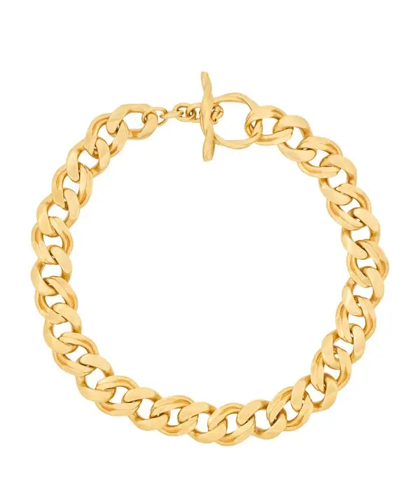 Saint Laurent Hammered T-bar Choker - Metallic
