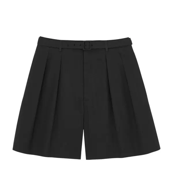 Saint Laurent Cotton Pleated Shorts