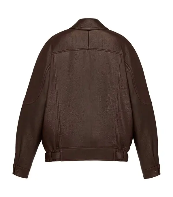 Saint Laurent Bubbled Leather Jacket - Brown