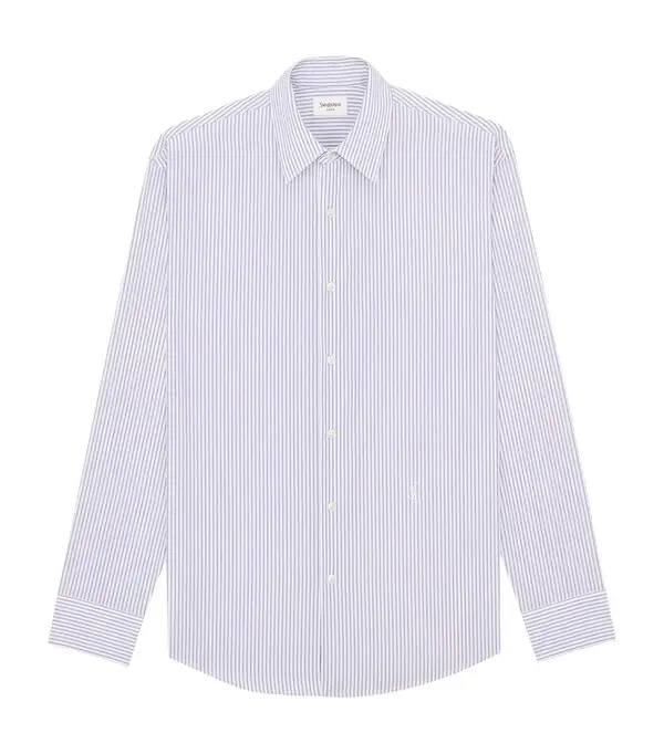 Saint Laurent Stripe Cassandre Shirt - Nude
