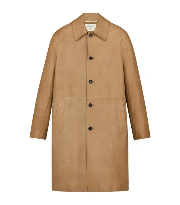 Saint Laurent Bubbled Lambskin Overcoat