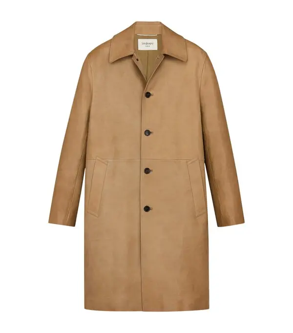 Saint Laurent Bubbled Lambskin Overcoat