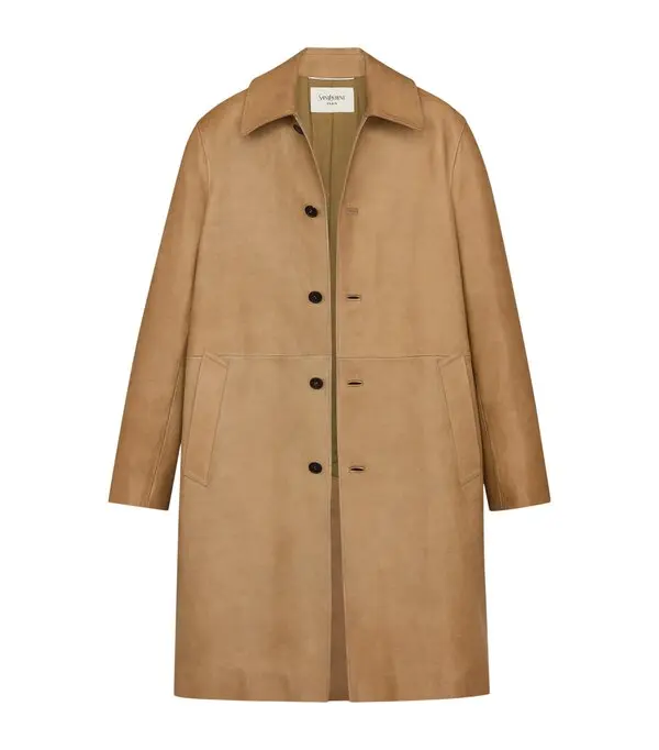 Saint Laurent Bubbled Lambskin Overcoat