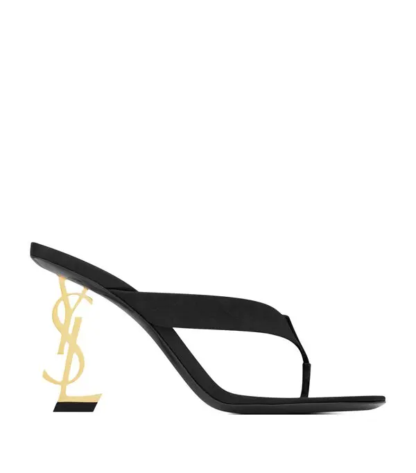 Saint Laurent Satin Crepe Opyum Sandals - Black