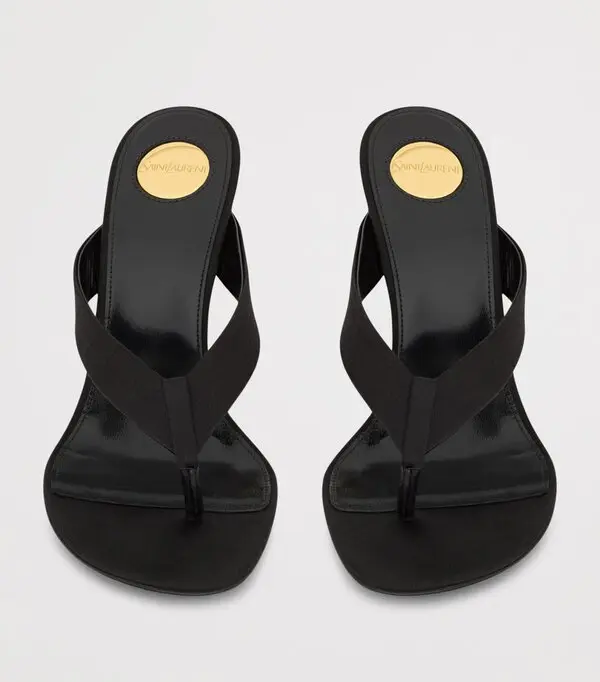 Saint Laurent Satin Crepe Opyum Sandals - Black