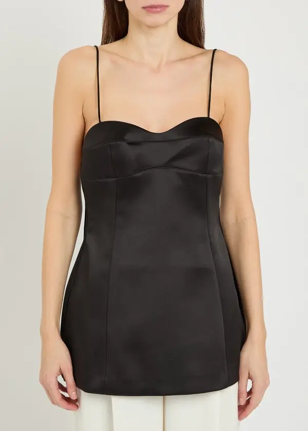 RÓHE Satin Top - Black