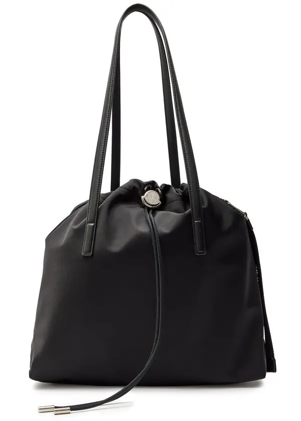 Moncler Drawstring Nylon Tote Bag - Black
