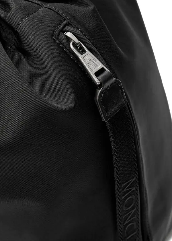 Moncler Drawstring Nylon Tote Bag - Black