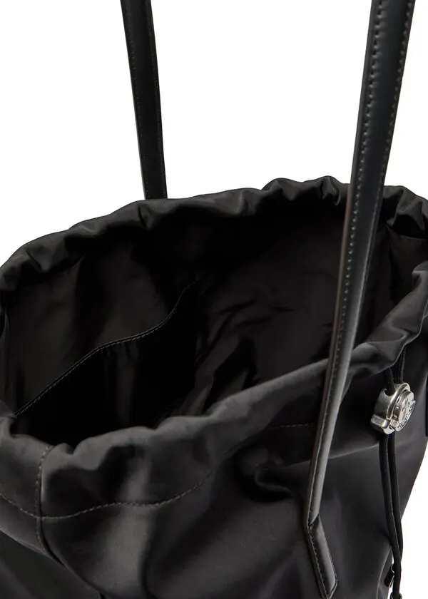 Moncler Drawstring Nylon Tote Bag - Black