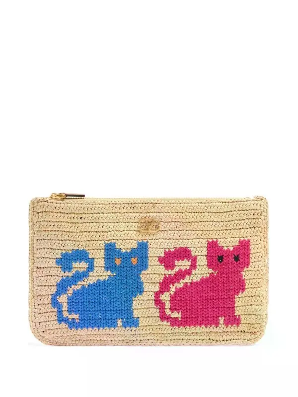 Valentino Garavani Raffia Clutch - Neutrals
