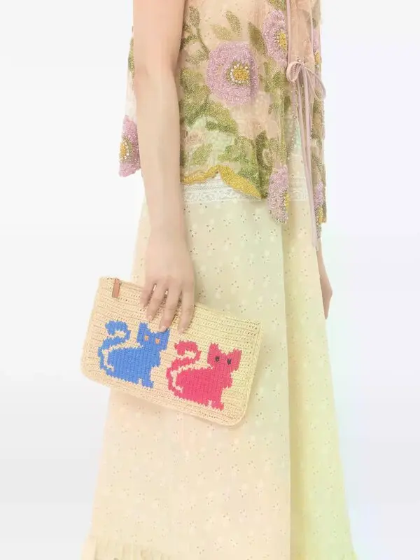 Valentino Garavani Raffia Clutch - Neutrals