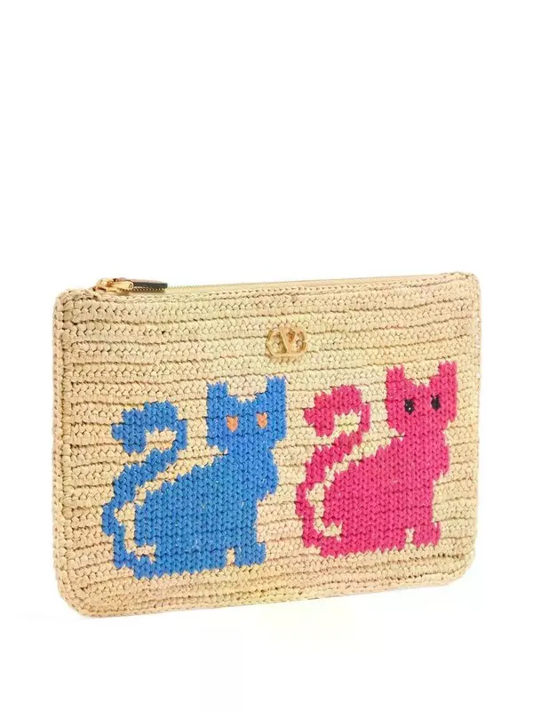 Valentino Garavani Raffia Clutch - Neutrals