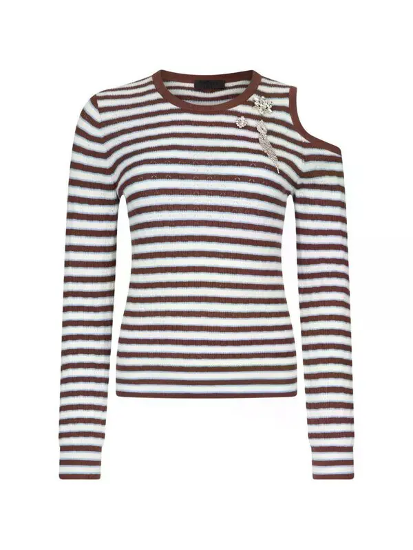 Liu Jo Striped Cut-out Sweater