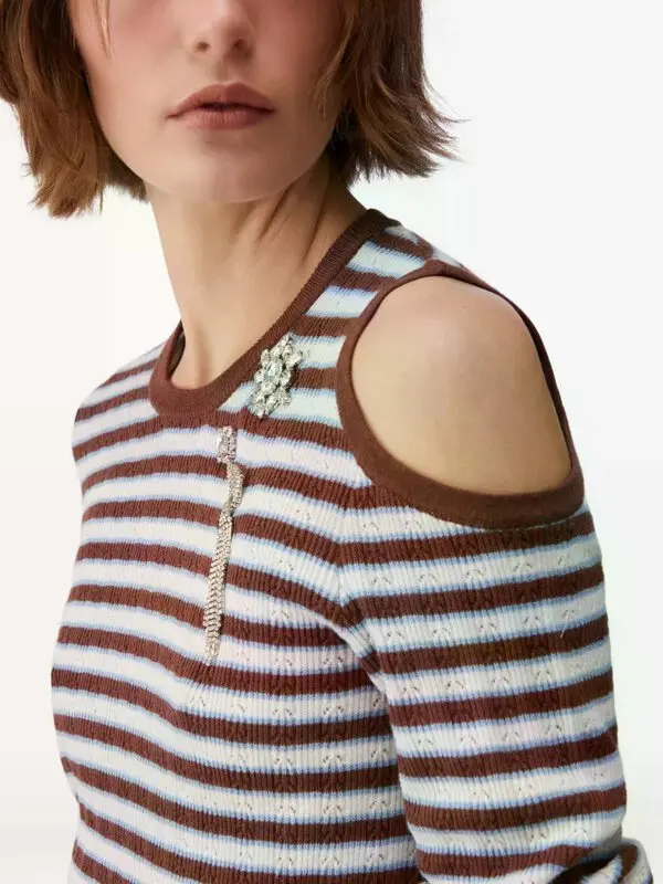 Liu Jo Striped Cut-out Sweater