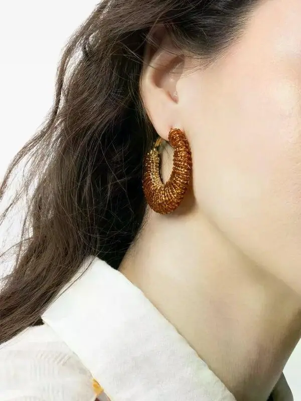 Gas Bijoux Izzia Beaded Hoop Earrings - Gold