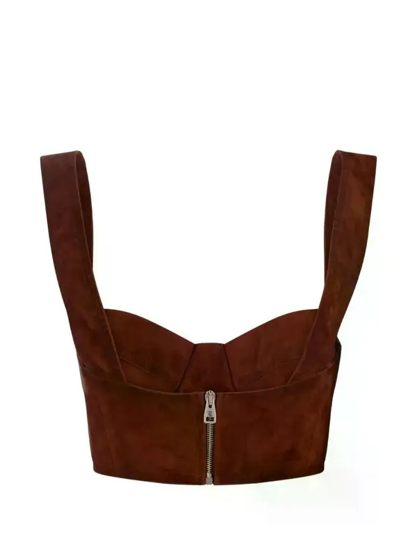 Ermanno Scervino Suede Bustier Top