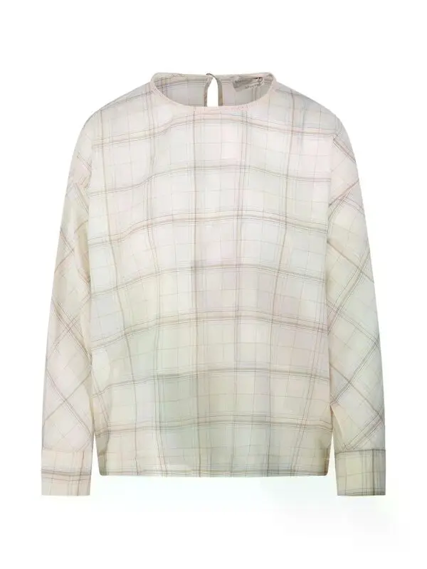 FORTE_FORTE Checked Blouse - Neutrals