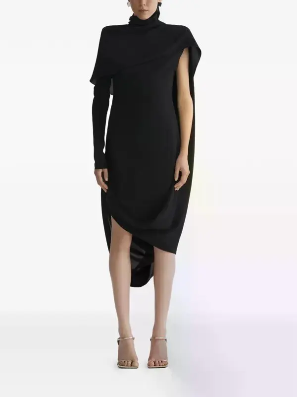 MUGLER Asymmetric Roll-neck Dress