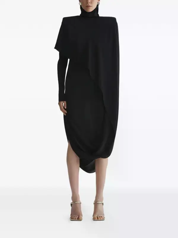 MUGLER Asymmetric Roll-neck Dress