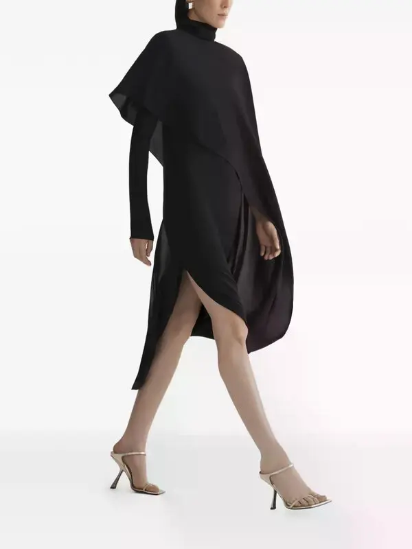 MUGLER Asymmetric Roll-neck Dress