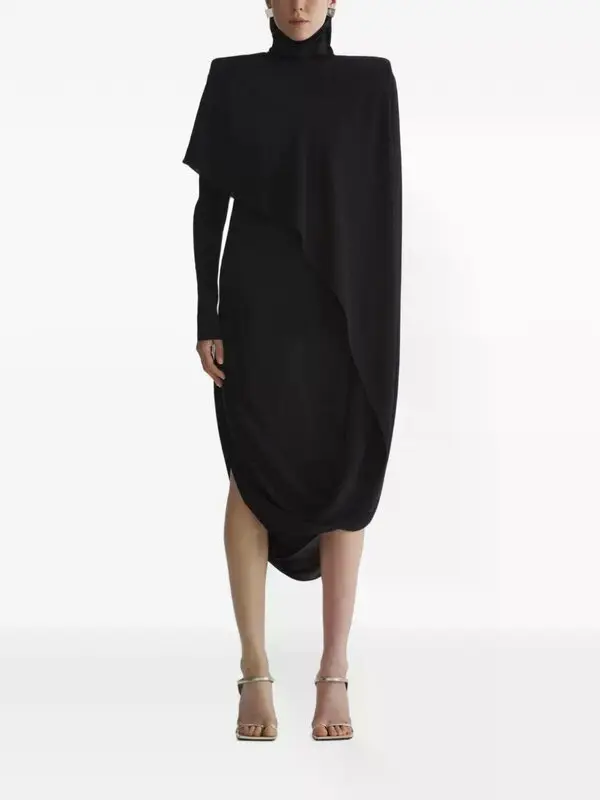 MUGLER Asymmetric Roll-neck Dress