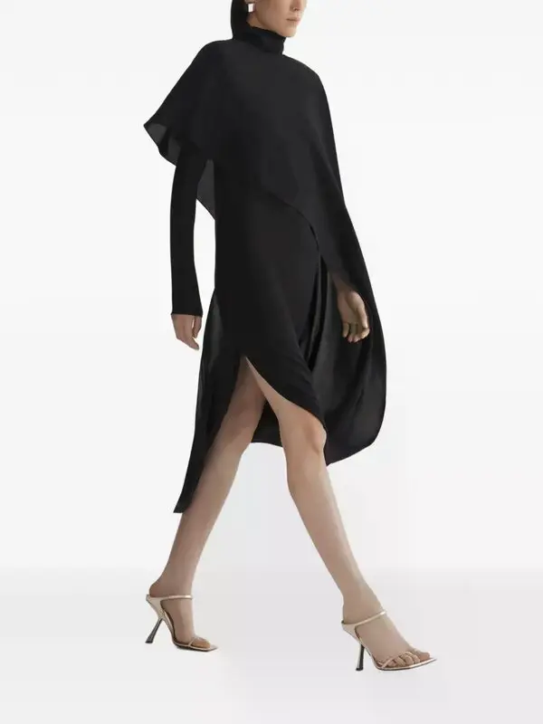 MUGLER Asymmetric Roll-neck Dress
