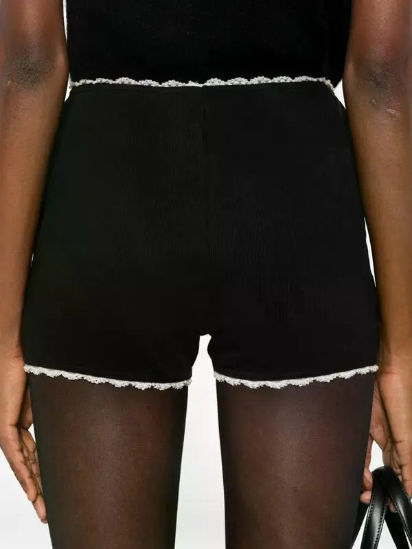 Sandro Ribbed Shorts With Beaded Trim