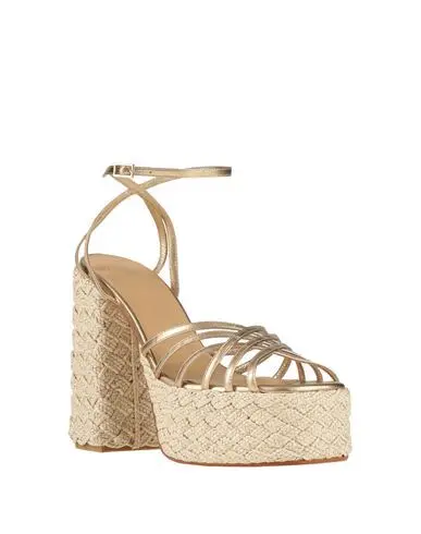 CastaÑer Metallic Leather Platform Sandals With Buckle Ankle Strap - Grey
