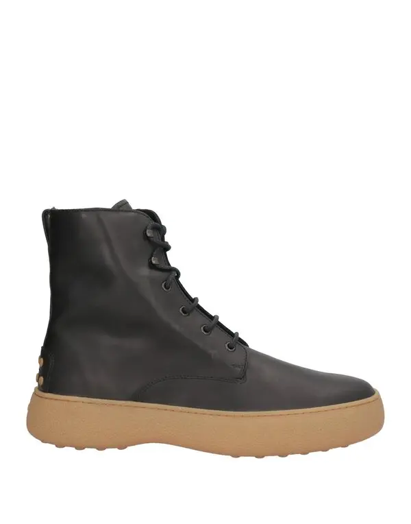 TOD'S Leather Lace-up Ankle Boots - Black